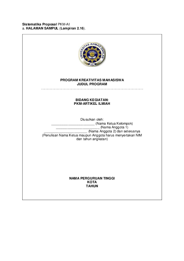 (DOC) Draft Proposal PKM AI