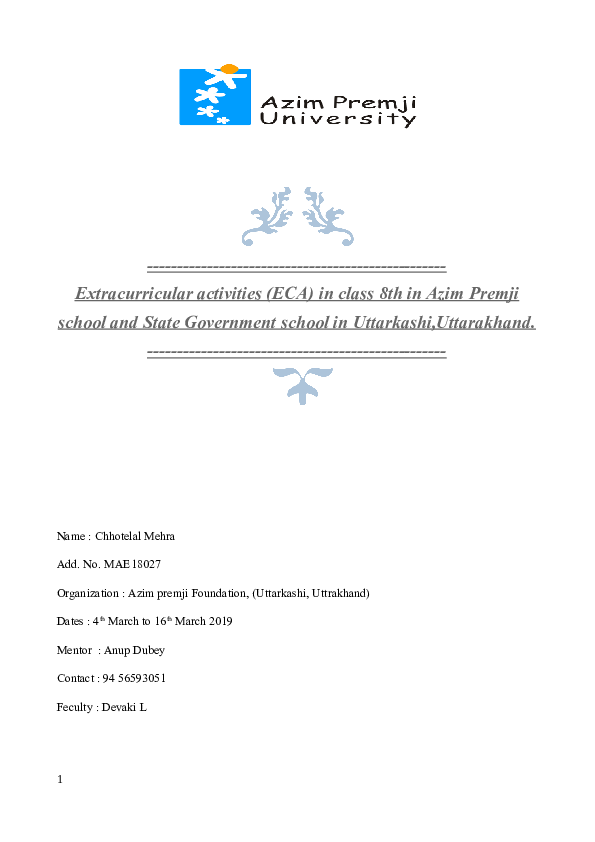 ITR final Research Report