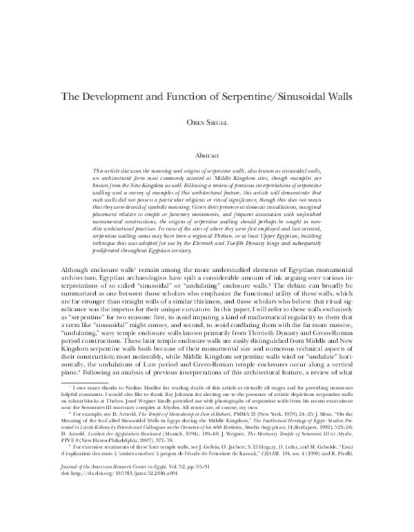 (PDF) The Development and Function of Serpentine/Sinusoidal Walls