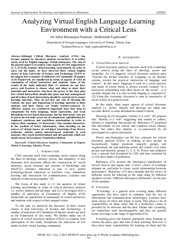 (PDF) Analyzing Virtual English Language Learning Environment with a ...