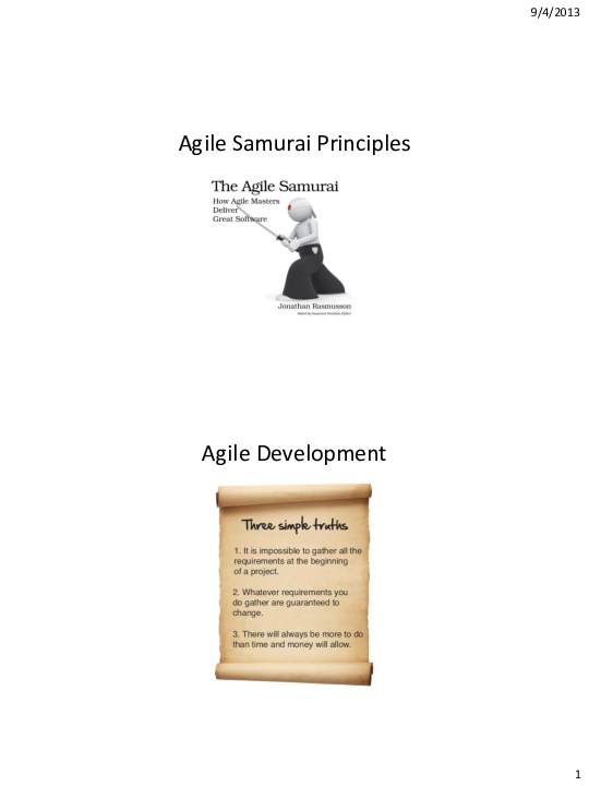 (PDF) Agile Samurai Principles Agile Development