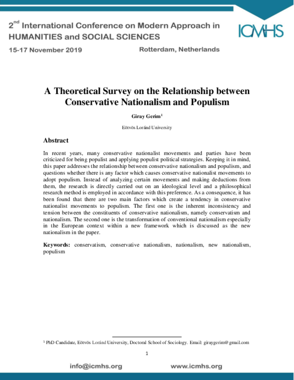 (PDF) A Theoretical Survey on the Relationship between Conservative ...