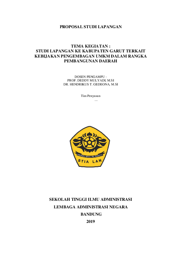 (DOC) Draft PROPOSAL STUDI LAPANGAN - MAGISTER APN