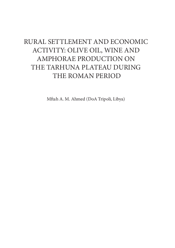 (PDF) RURAL SETTLEMENT AND ECONOMIC ACTIVITY: OLIVE OIL, WINE AND ...
