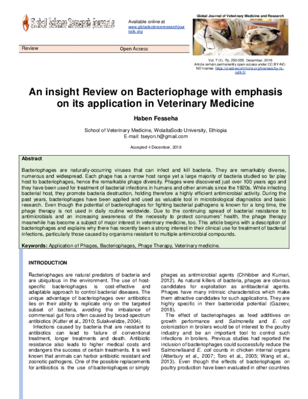 (PDF) An insight Review on Bacteriophage with emphasis on its application in Veterinary Medicine