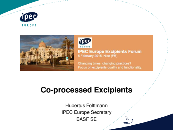 (PDF) Co-processed Excipients