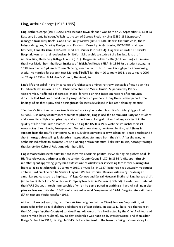 (PDF) Arthur George Ling