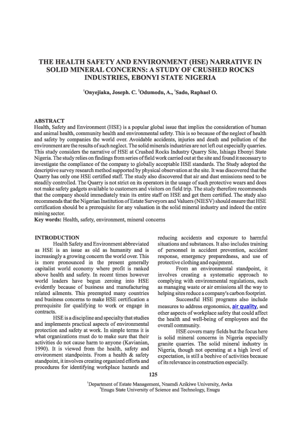 (PDF) The Health Safety and Environment Narrative
