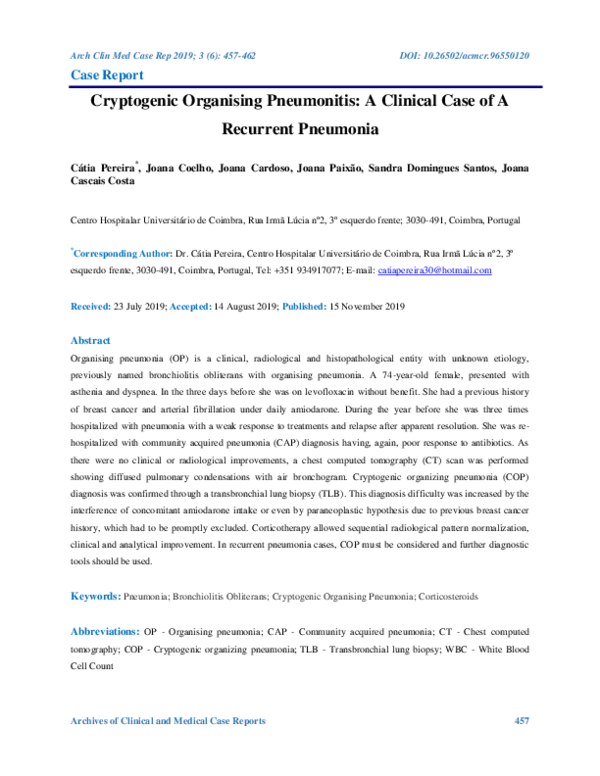 (PDF) A Case of Dermatomyositis Causing Cryptogenic Organizing ...