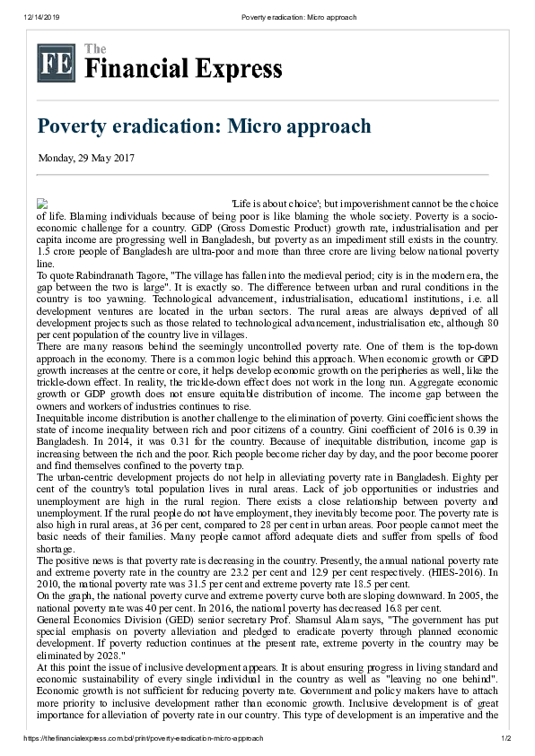 (PDF) Poverty eradication: Micro approach | minhazur rahman rezvi ...