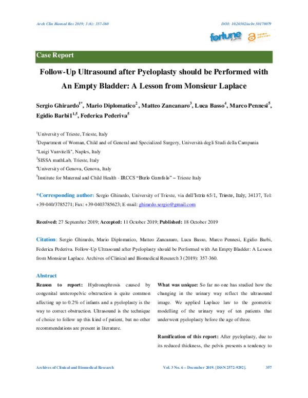 (PDF) Follow-Up Ultrasound after Pyeloplasty should be Performed with ...