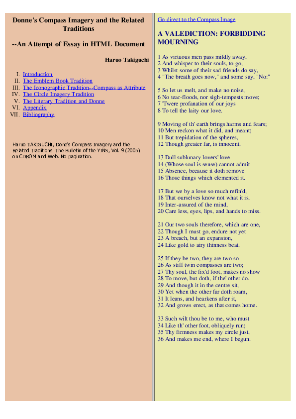 (PDF) Donne's Compass Imagery and the Related Traditions --An Attempt ...