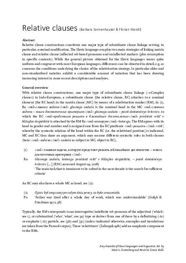(PDF) Relative clauses