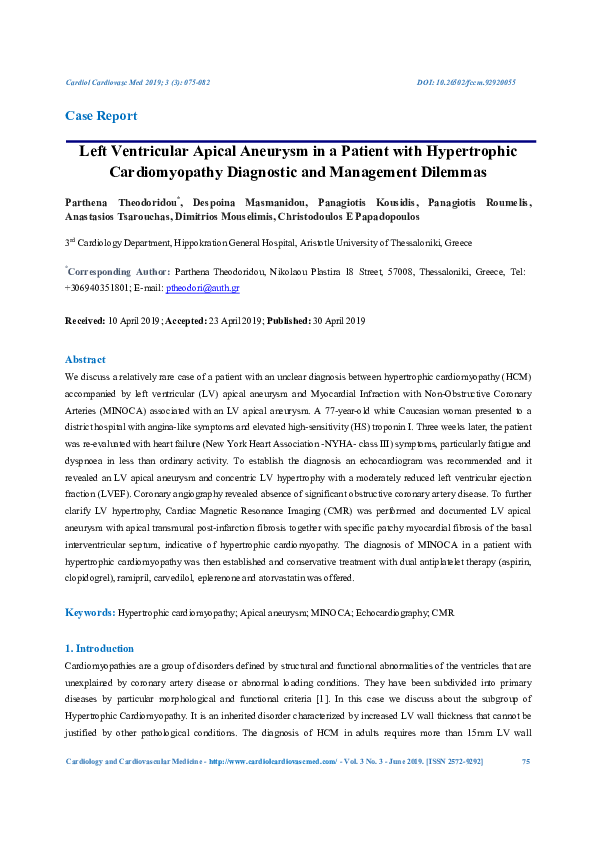 (PDF) Importance of magnetic resonance imaging in the diagnosis and prognosis of apical ...