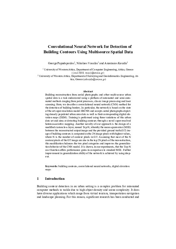 Pdf Cnn For Building Contour Detection From Aerial Data