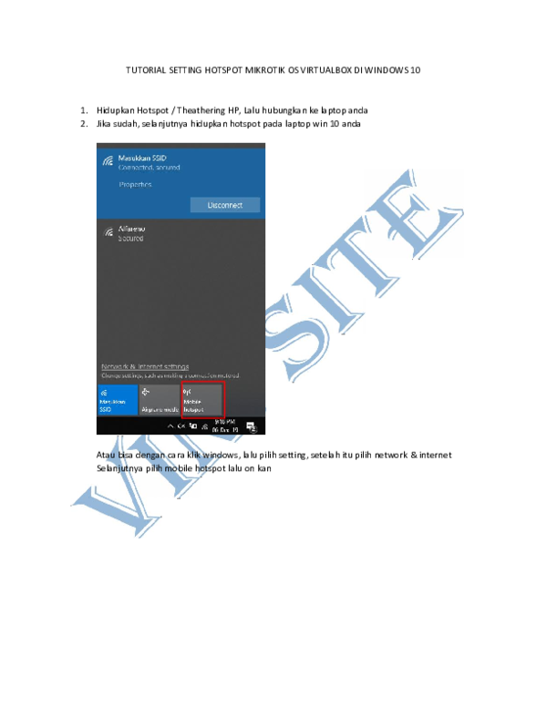 (PDF) TUTORIAL SETTING HOTSPOT MIKROTIK OS VIRTUALBOX DI WINDOWS | Havindi Fahru - Academia.edu