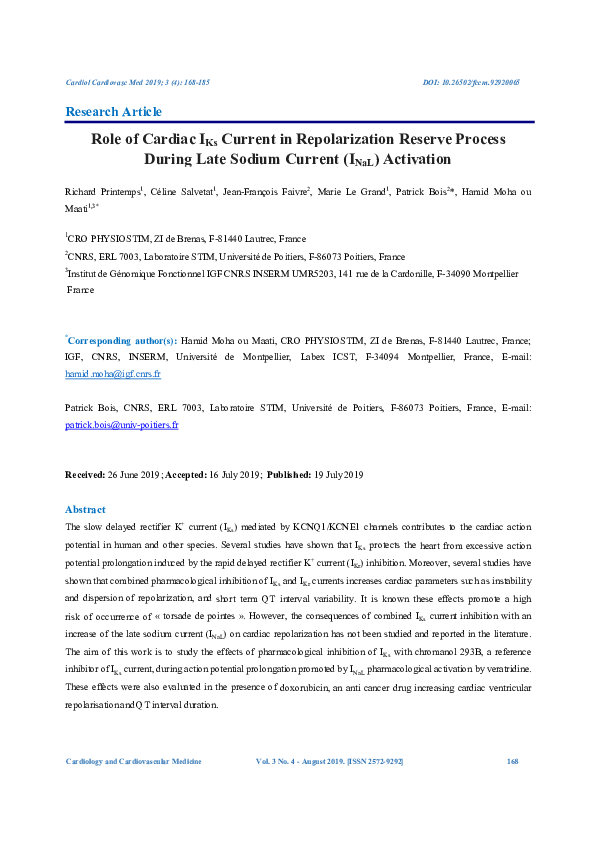 (PDF) Role of Cardiac I Ks Current in Repolarization Reserve Process ...