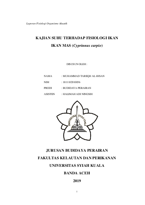 (DOC) KAJIAN SUHU TERHADAP FISIOLOGI IKAN