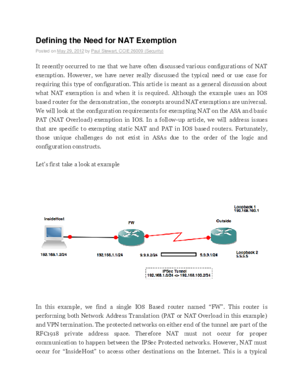 (DOC) Defining the Need for NAT Exemption