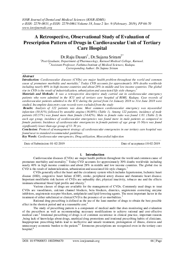 (PDF) A Retrospective, Observational Study of Evaluation of ...