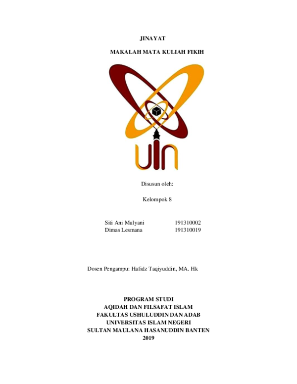 (DOC) JINAYAT DAN RUANG LINGKUPNYA