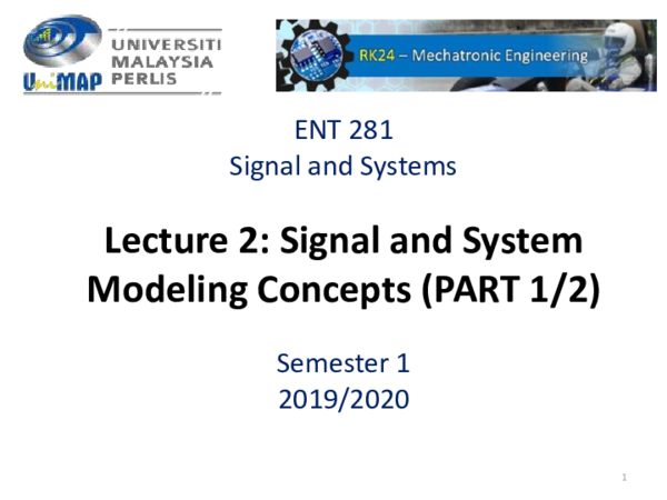 (PDF) Lecture 2: Signal and System Modeling Concepts (PART 1/2 | Syed ...