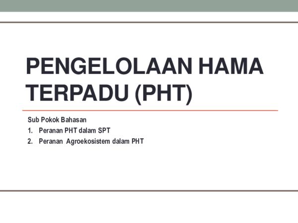 (PDF) Peranan PHT dalam SPT