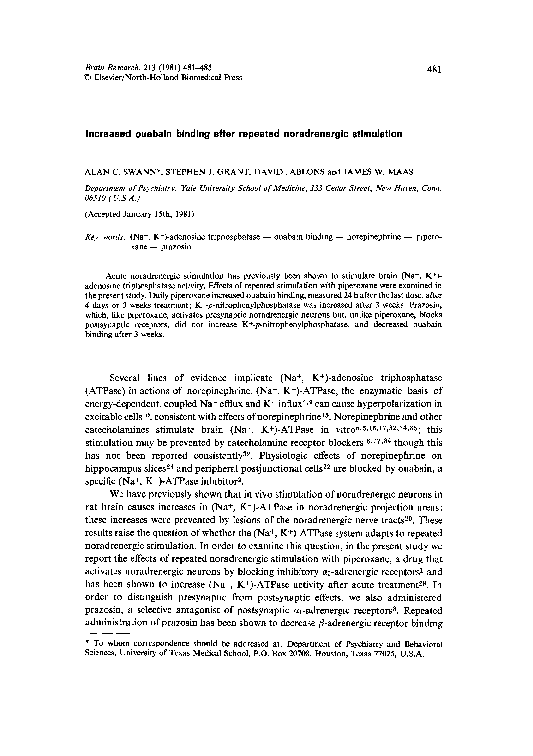 (PDF) Increased ouabain binding after repeated noradrenergic stimulation