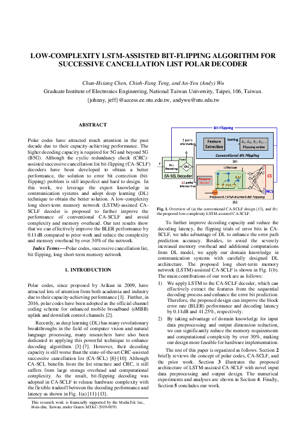 Pdf Low Complexity Lstm Assisted Bit Flipping Algorithm For Successive Cancellation List Polar