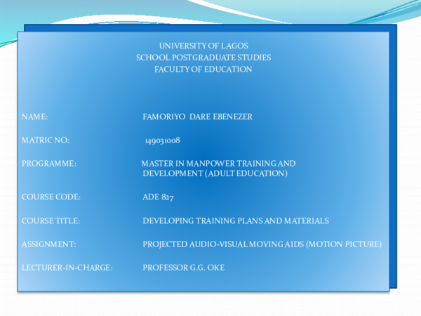 (PPT) PROJECTED AUDIO VISUAL MOVING AID MOTION PICTURE