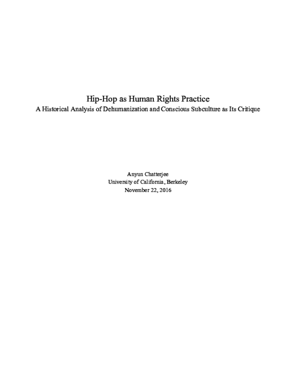 (PDF) Hip-hop as Human Rights Practice