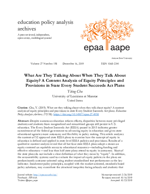 (PDF) What are they talking about when they talk about equity? A ...