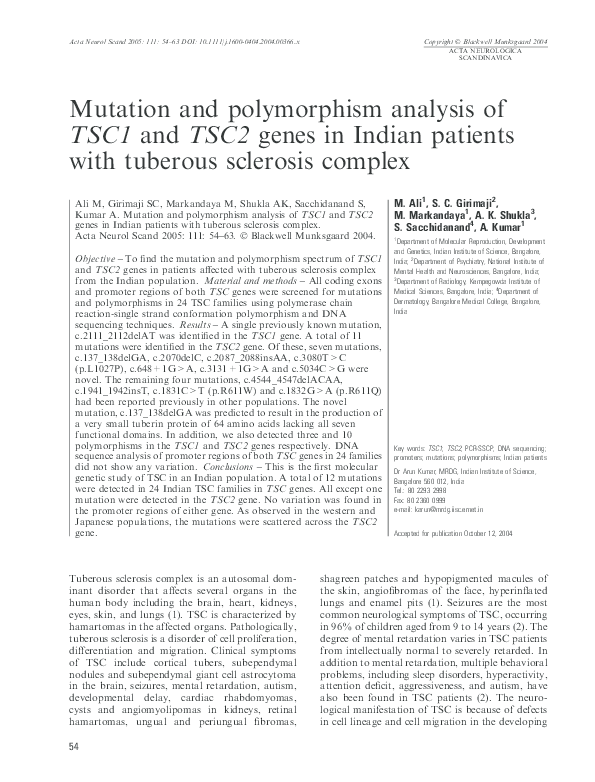 (PDF) Potential Pitfalls in Pre-implantation Genetic Diagnosis in a Patient with Tuberous ...