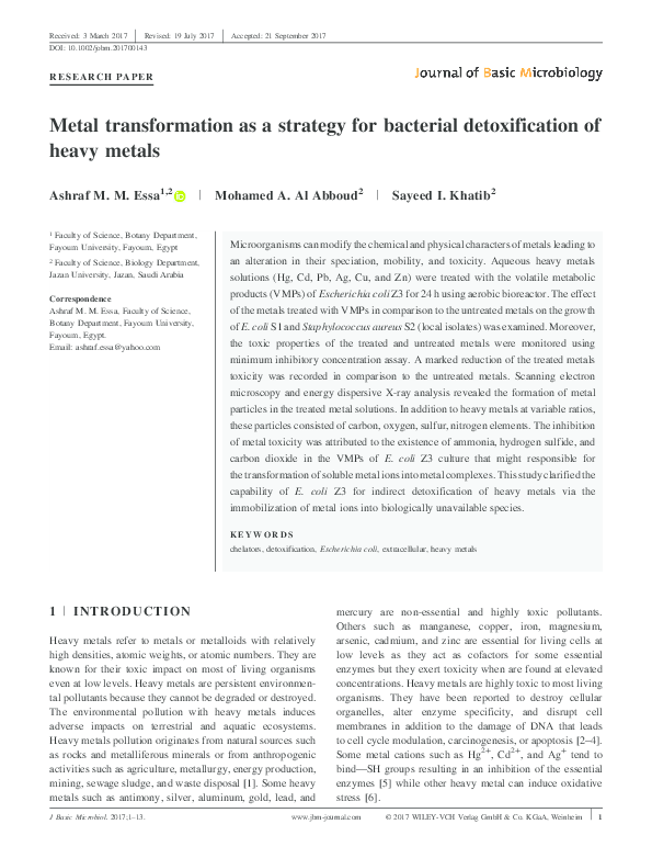 (PDF) Metal transformation as a strategy for bacterial detoxification ...