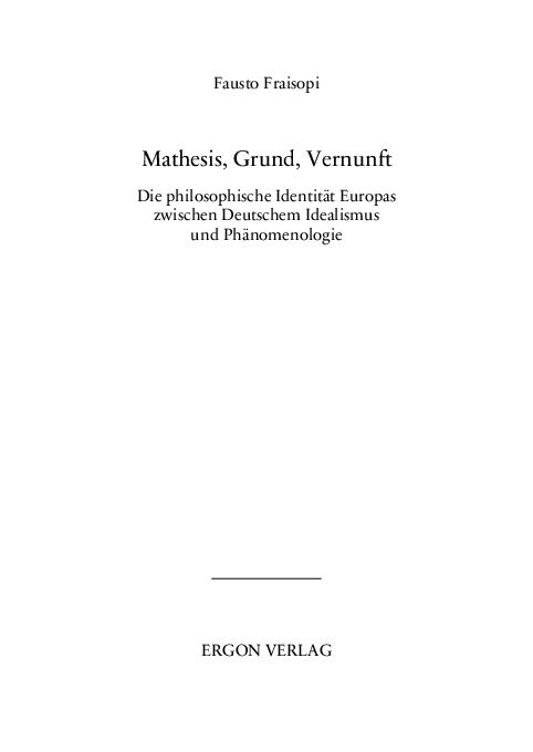 (PDF) Von der Mathesis universalis zur gründlichen Wissenschaft. Die ...