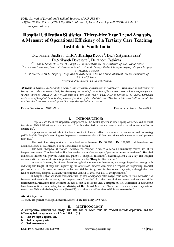 (PDF) Hospital Utilization Statistics: Thirty-Five Year Trend Analysis ...