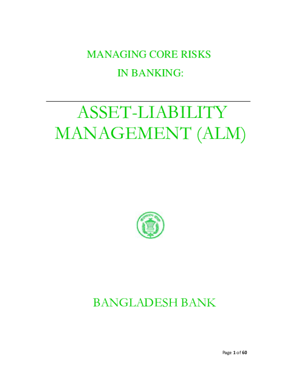 (PDF) ASSET-LIABILITY MANAGEMENT (ALM) BANGLADESH BANK