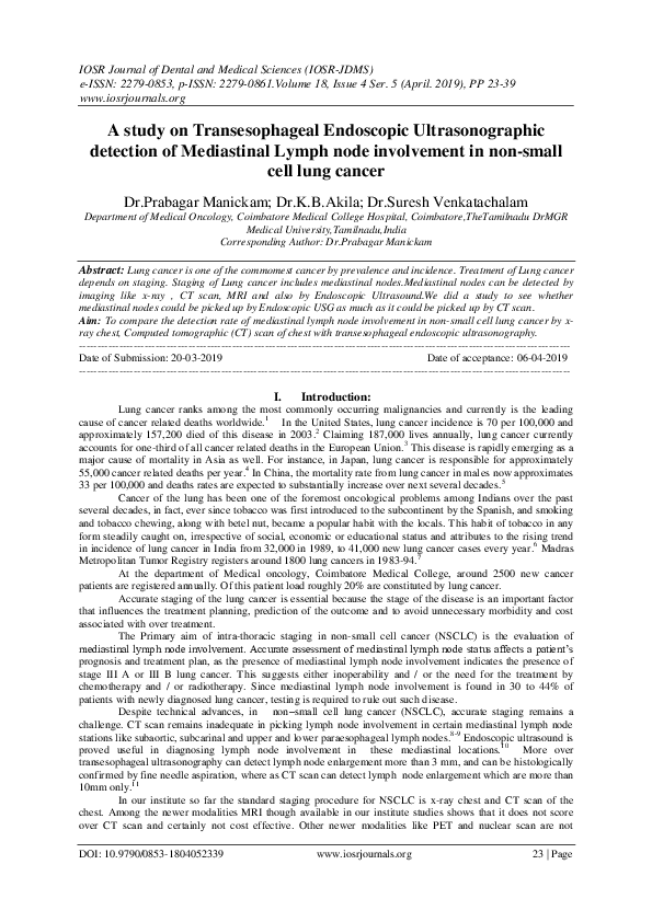 (PDF) A study on Transesophageal Endoscopic Ultrasonographic detection ...
