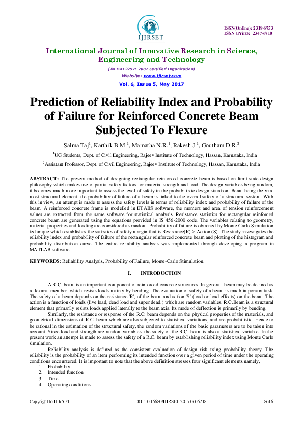(PDF) Prediction of Reliability Index and Probability of Failure for ...