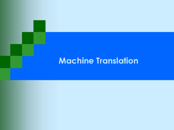 (PPT) Machine Translation
