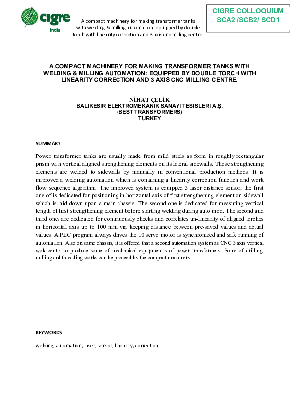 (PDF) Paper-CIGRE SCA2,B2,& D1 Nihat CELIK