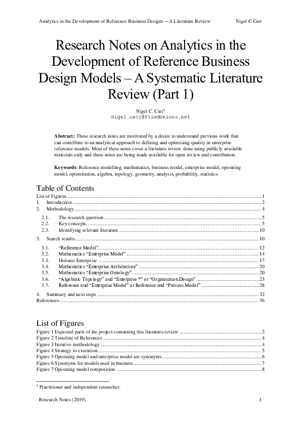 (PDF) Analytics in the Development of Reference Business Designs -A ...