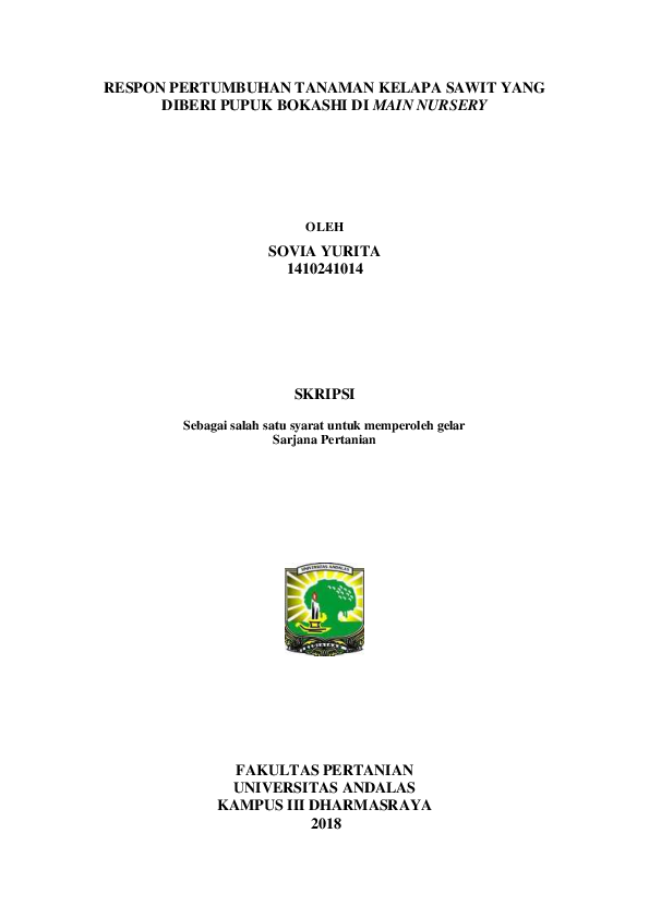 (PDF) Respon Pertumbuhan Tanaman Kelapa Sawit Yang Diberi Pupuk Bokashi ...