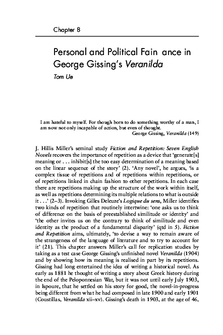 (PDF) Personal and Political Fainéance in George Gissing's Veranilda