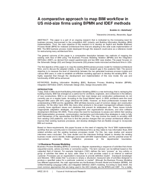 (PDF) A comparative approach to map BIM workflow in US mid-size firms using BPMN and IDEF methods
