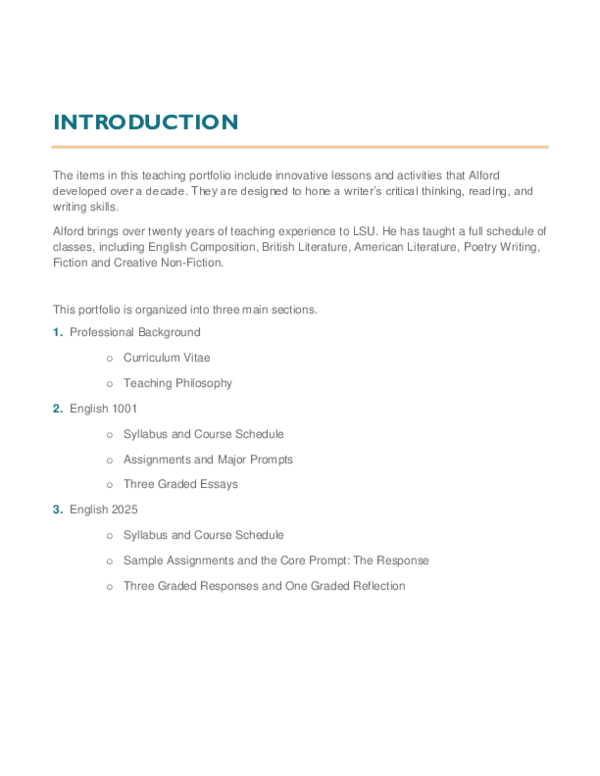 (DOC) Teaching Portfolio Introduction