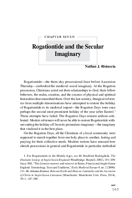 (PDF) Rogationtide and the Secular Imaginary | Nathan J Ristuccia ...