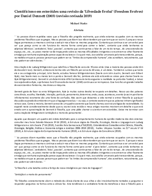 (PDF) Cientificismo em esteróides: uma revisão da 'Liberdade Evolui ...
