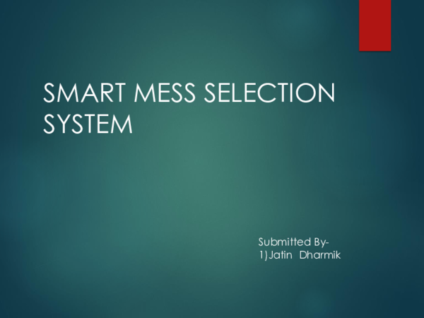 (PPT) Smart mess management system ppt