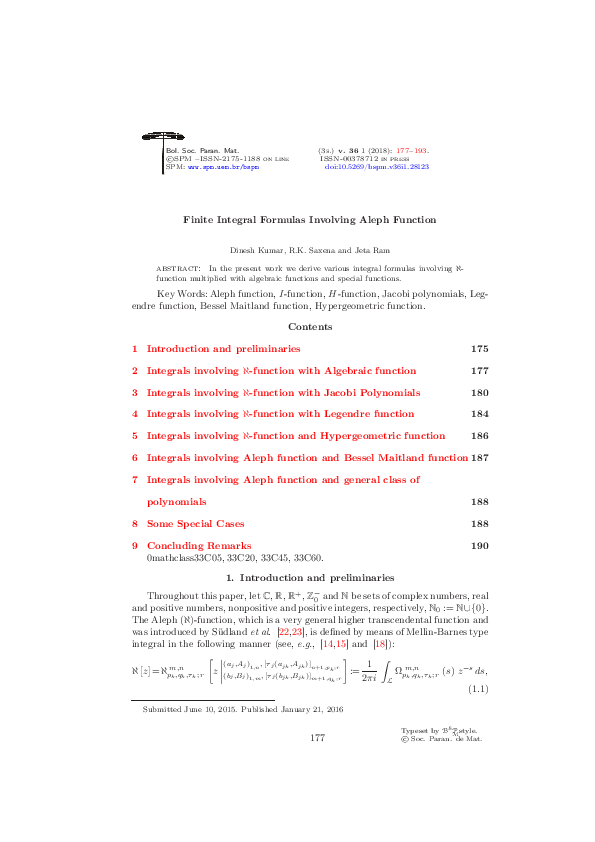 Finite Integral Formulas Involving Aleph Function